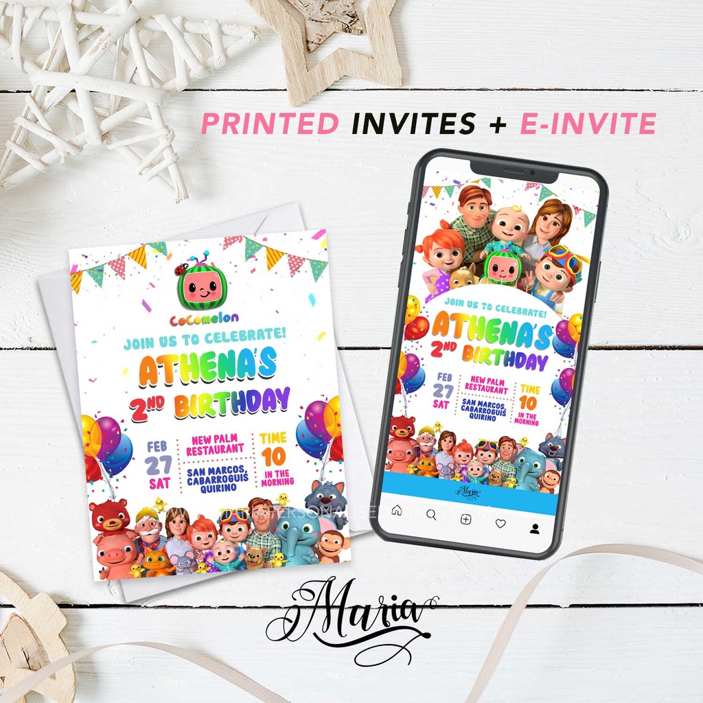 Cocomelon Invitation Cards | Shopee Philippines