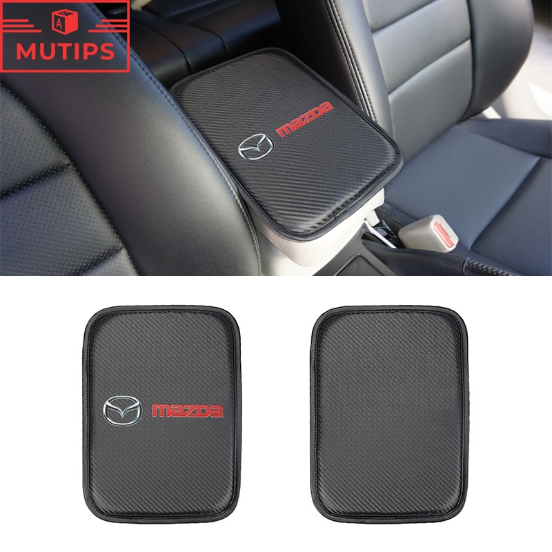 Mazda Car Carbon Fiber Center Console Storage Armrest Pads For 2 3 CX5 ...