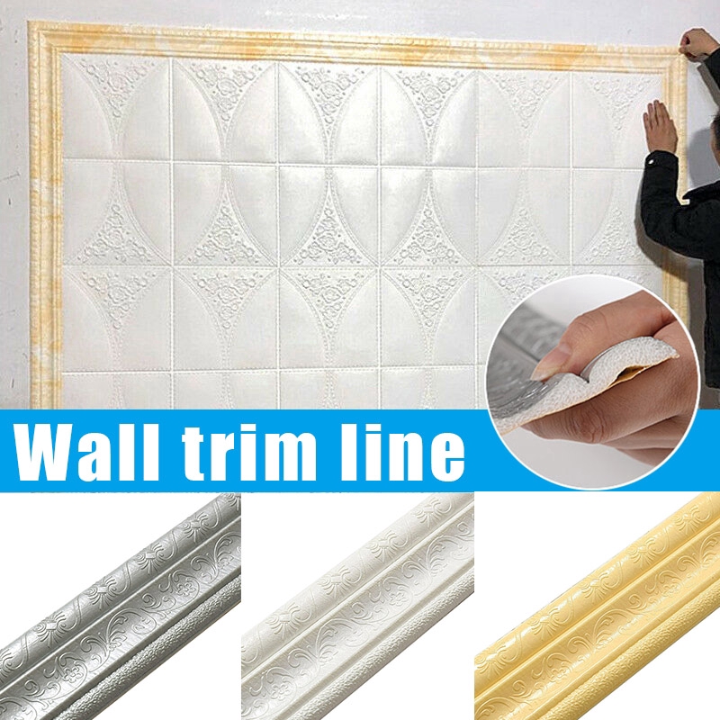 3D Self Adhesive Wall Trim Line / Border Stickers/ Waterproof DIY Home ...