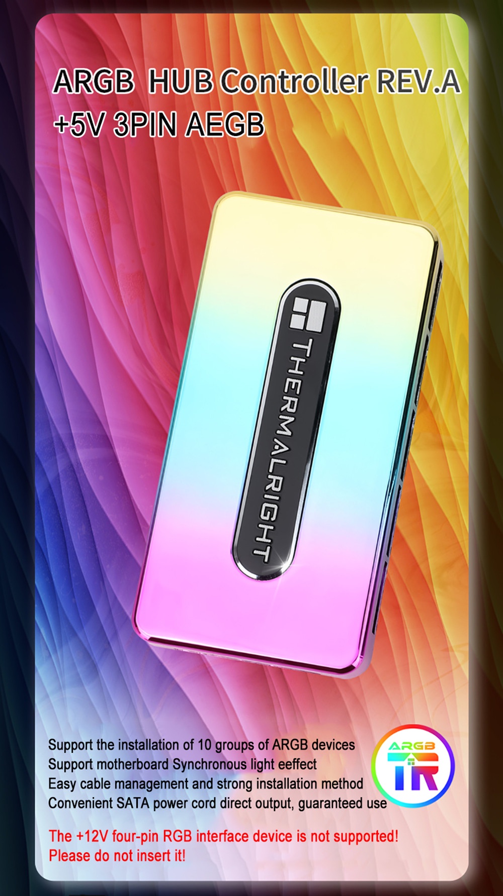 Thermalright ARGB RGB HUB Controller REV.A 5V 3PIN/12V 4PIN motherboard ...