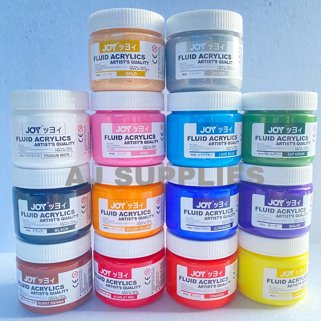 Joy Acrylic Paint 100ml (Artist’s Quality) (Gold, Silver) | Shopee ...