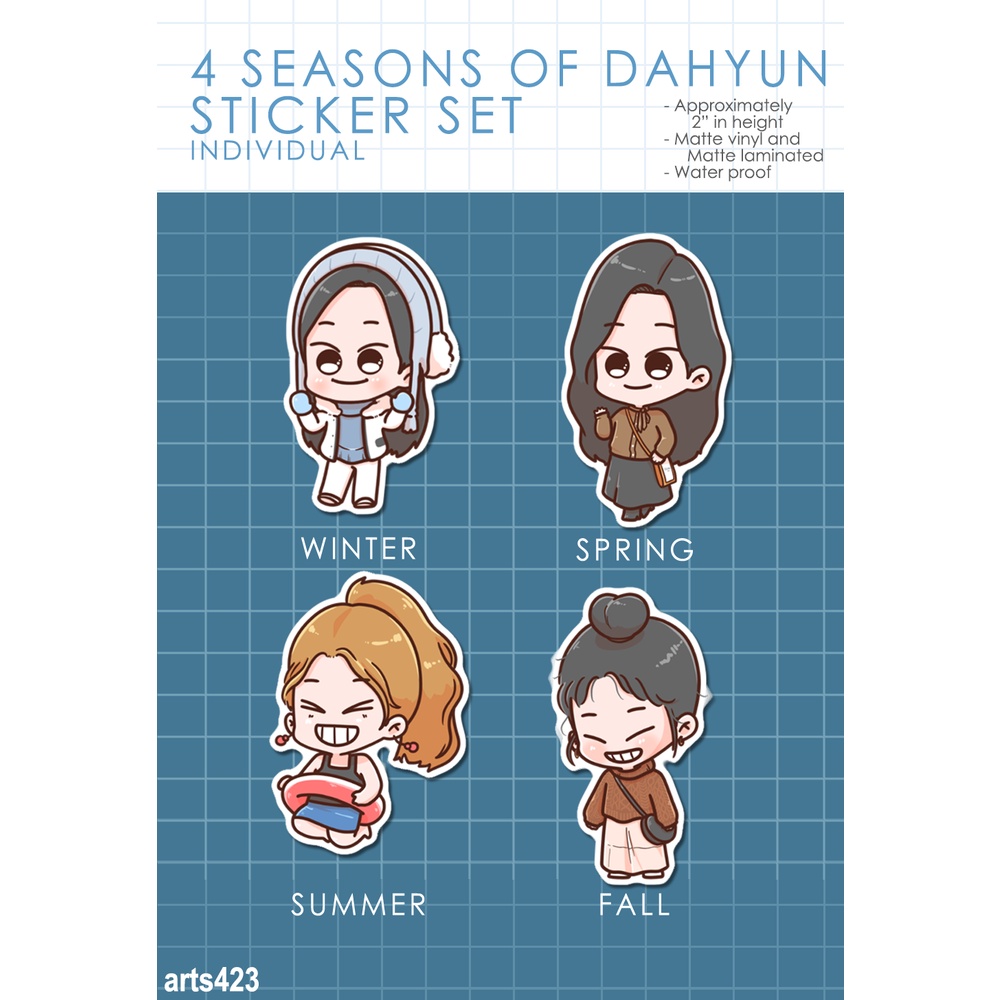 (SOLO) 4 seasons of Dahyun sticker set | Shopee Philippines