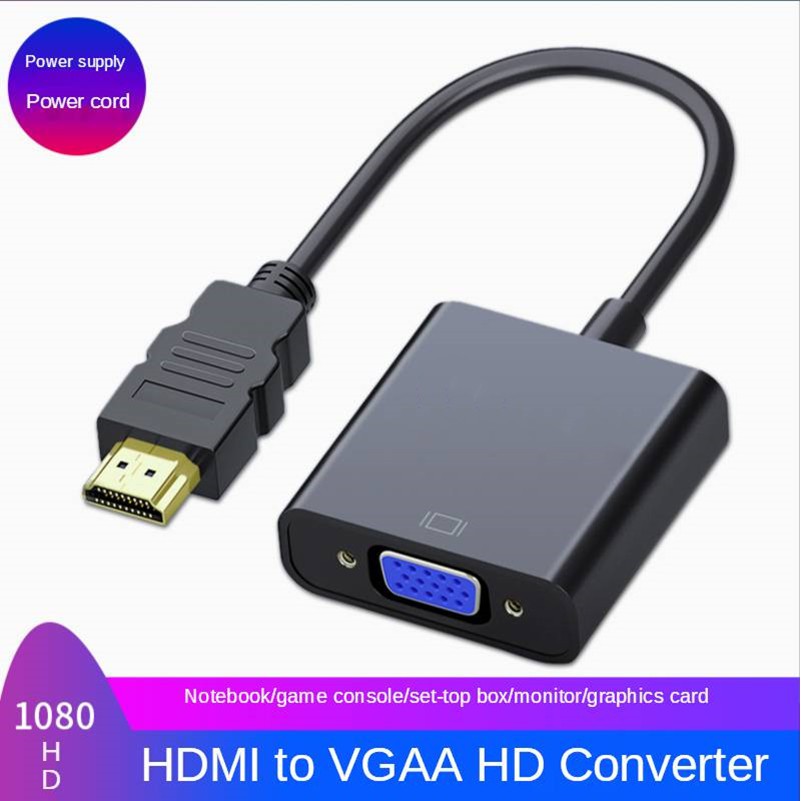 HDMI To VGA Cable Converter Adapter Computer Connection TV Cable HD ...