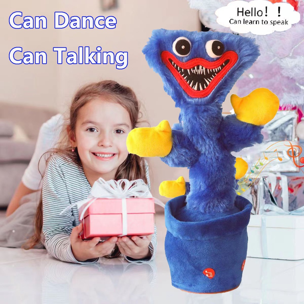Huggy Wuggy Poppy Dancing Talking Music Swing Flower Plush Doll Toy ...