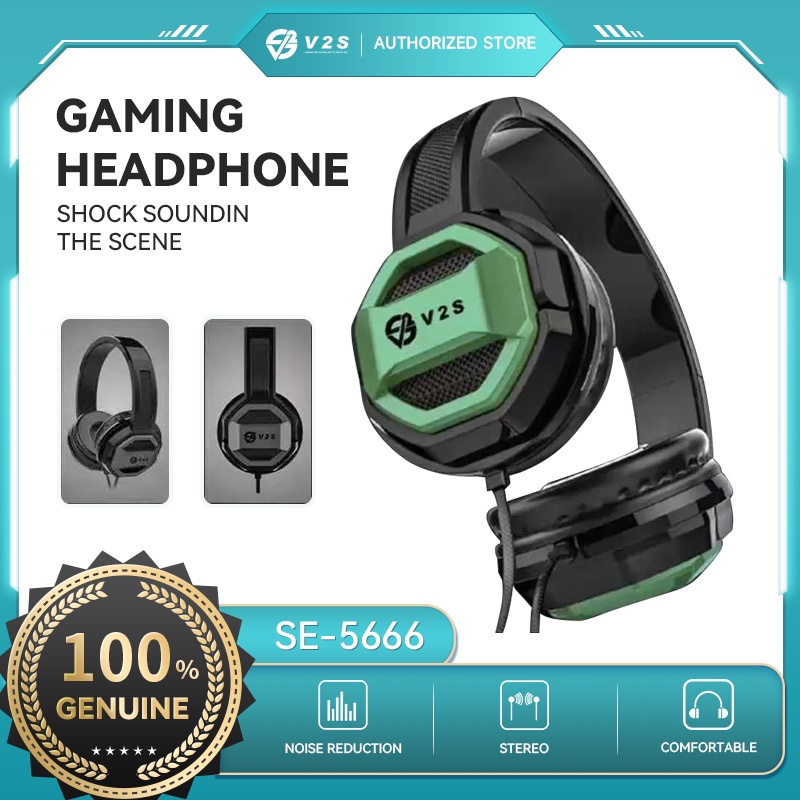 V2S SE5666 Headphone Stereo Hifi Wired Headset | Shopee Philippines