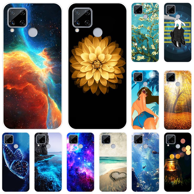 Phone Case For Realme C15 Printed Cartoon Pattern Back Protective Case ...