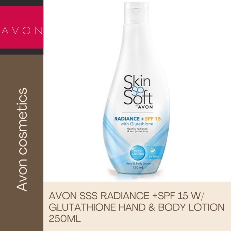 Avon skin so soft (sss) Radiance + SPF15 w/glutathione hand and body ...