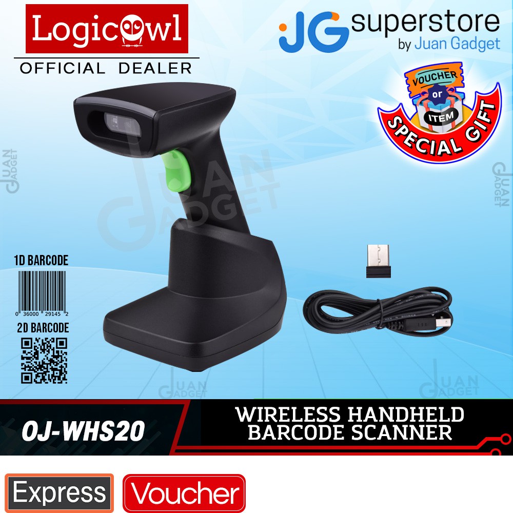 LogicOwl OJ-WHS20 Wireless USB 1D,2D and QR Barcode Scanner for ...