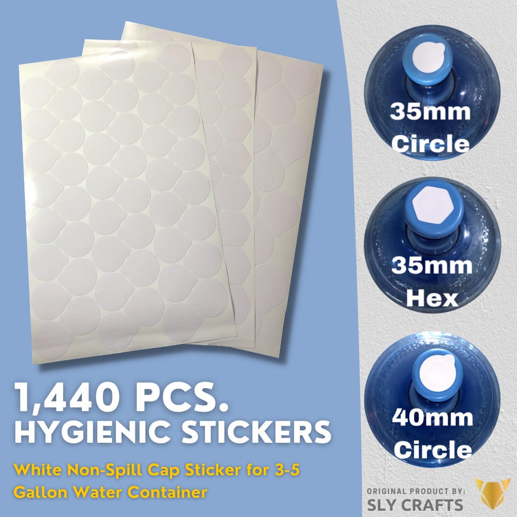 1,440 pcs. Hygienic Sticker for Non-Spill Cap 5 Gallon Water Container ...
