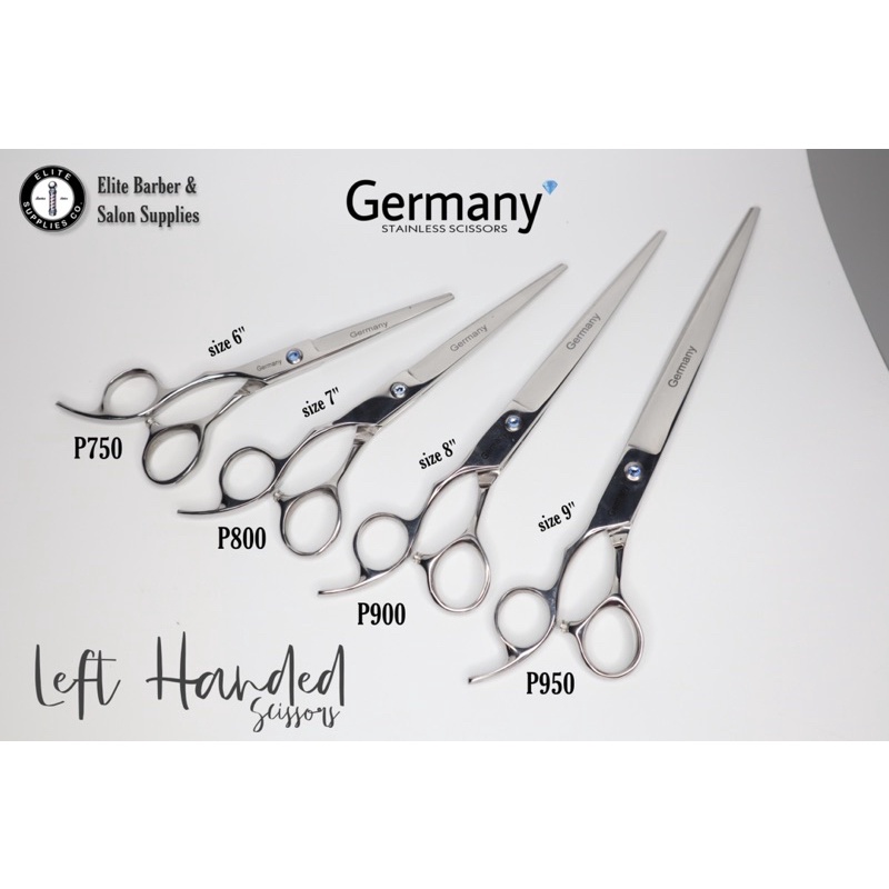 Germany Stainless Scissors Left handed scissors Elite Barber Salon ...