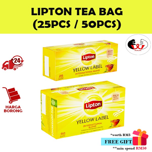 Lipton Yellow Label Black Tea Tea Bags/Lipton Teh Uncang [2G] (25pcs ...