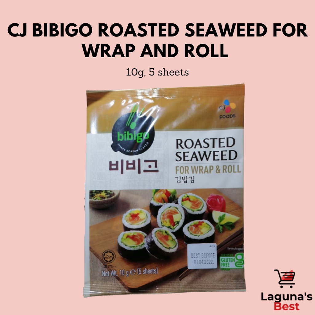 CJ BIBIGO Roasted Seaweed For Wrap and Roll ( for Kimbap / Gimbap) 10g ...