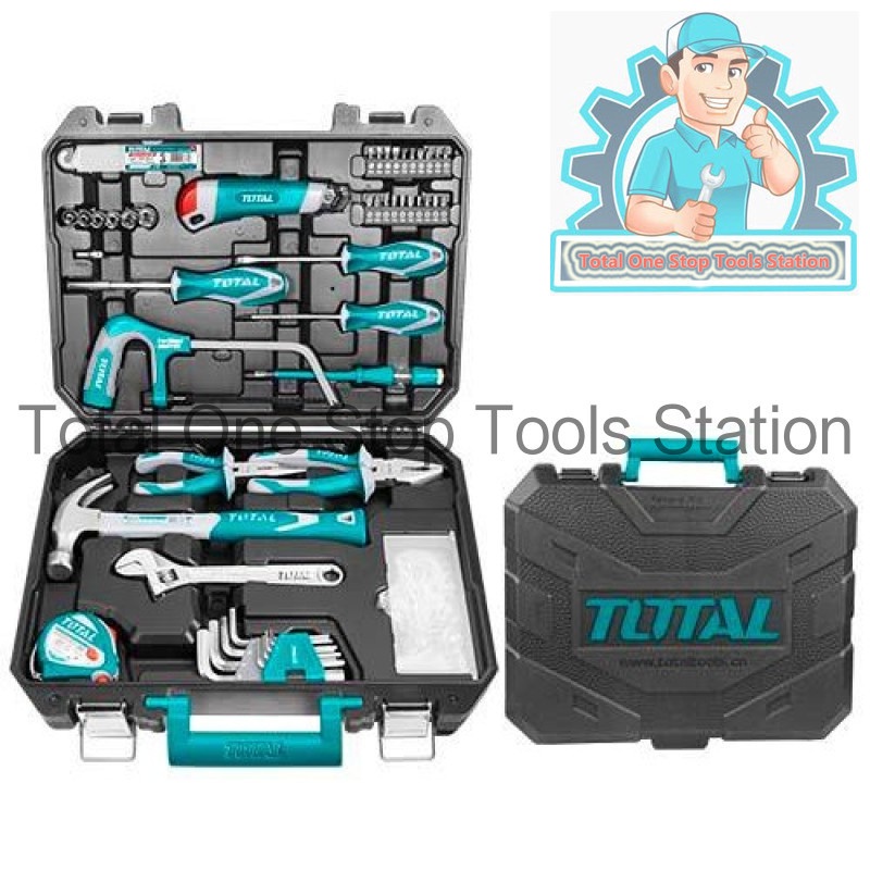 TOTAL 117 Pcs tools set Home Spare Tool Set Premium Industrial TOOLS ...