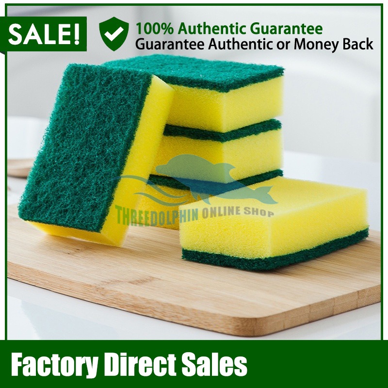 Sponge Scourer Multipurpose Cleaning Scrub Kitchen Dish Scrubber Wash ...