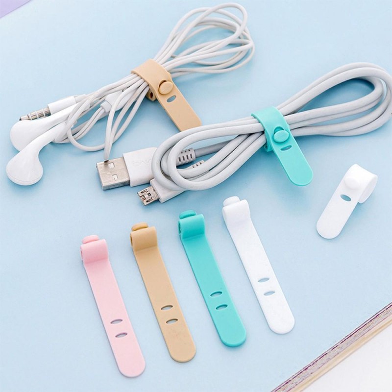 4Pcs Silicone Tied Charging Cable Wire Clips Ties Organizer/Fixer ...