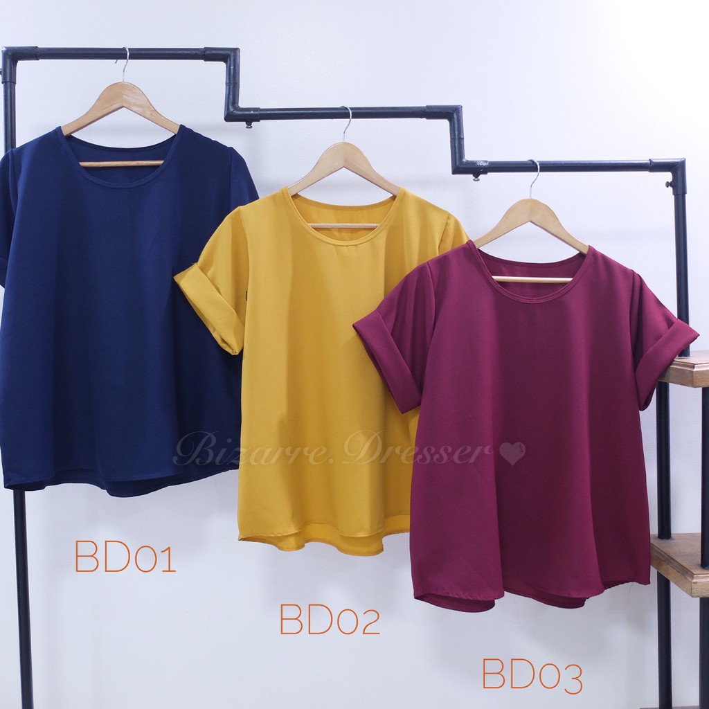 Fits 2XL Plain Folded Blouse (PLUS SIZE) | Shopee Philippines