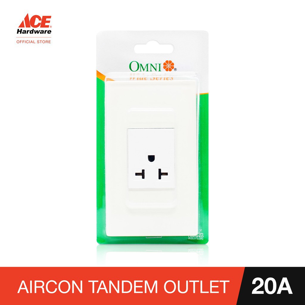 OMNI Aircon Tandem Outlet 20A W-Series Wp1-Wa | Shopee Philippines