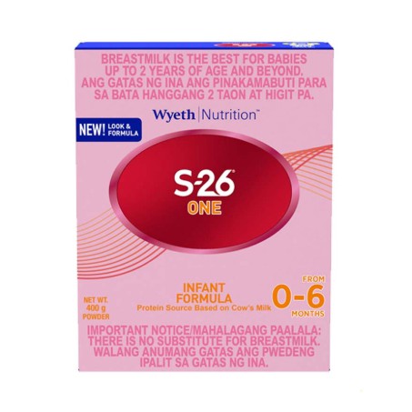 S-26® ONE Infant Formula for 0-6 Months (400g) | Shopee Philippines