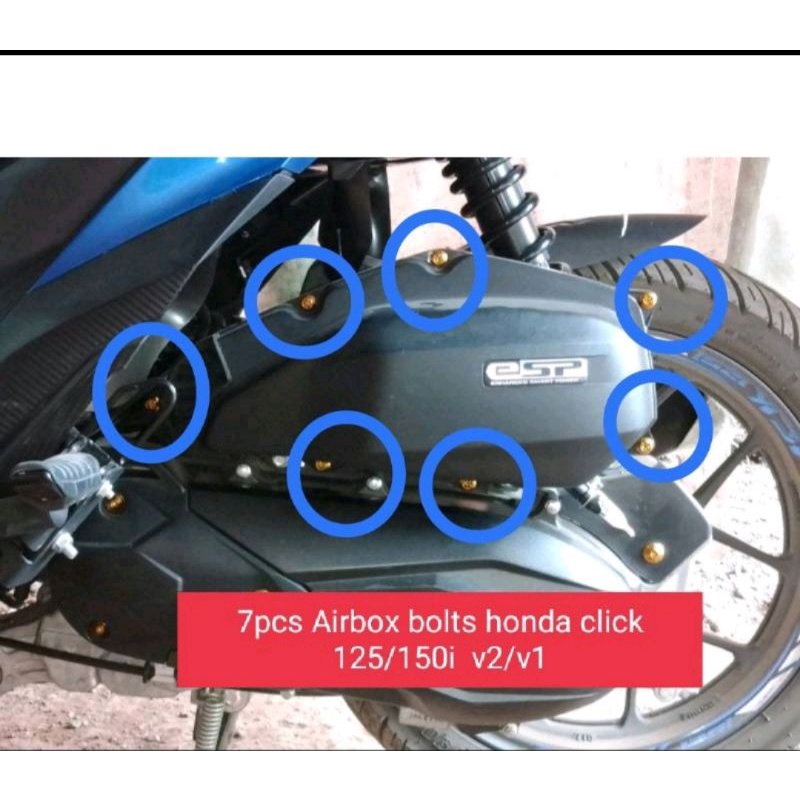 honda click v2/v3 Airbox bolts set( 7 pcs flower type ( Legit heng ...