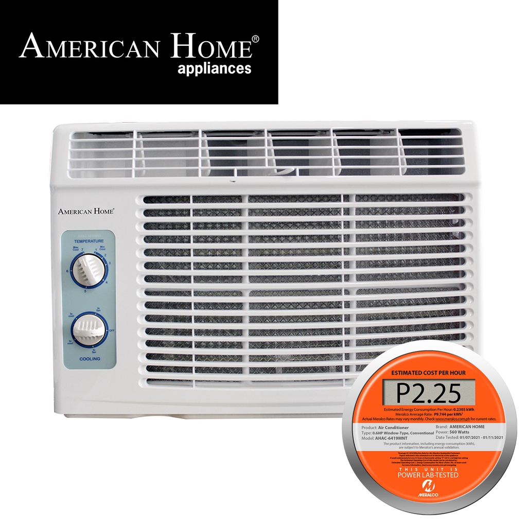 American Home AHAC-5019MNT / 6419MNT Airconditioner Window type ...