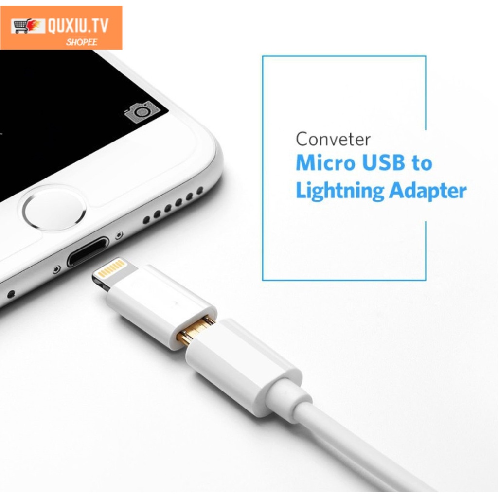 Micro USB to i-phne adapter for i-os charger and data transfer i-phone ...