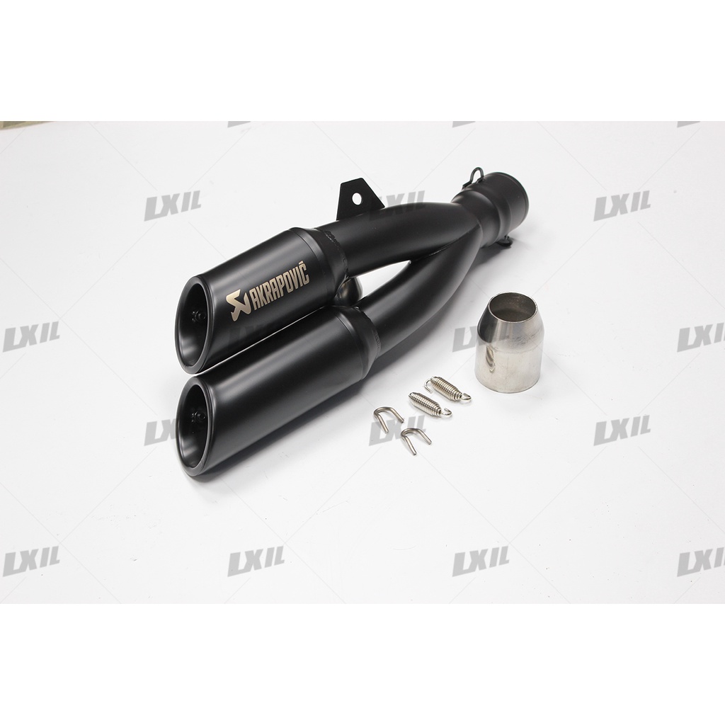 Universal Double outlet 38-51mm Akrapovic exhaust pipe carbon tank ...