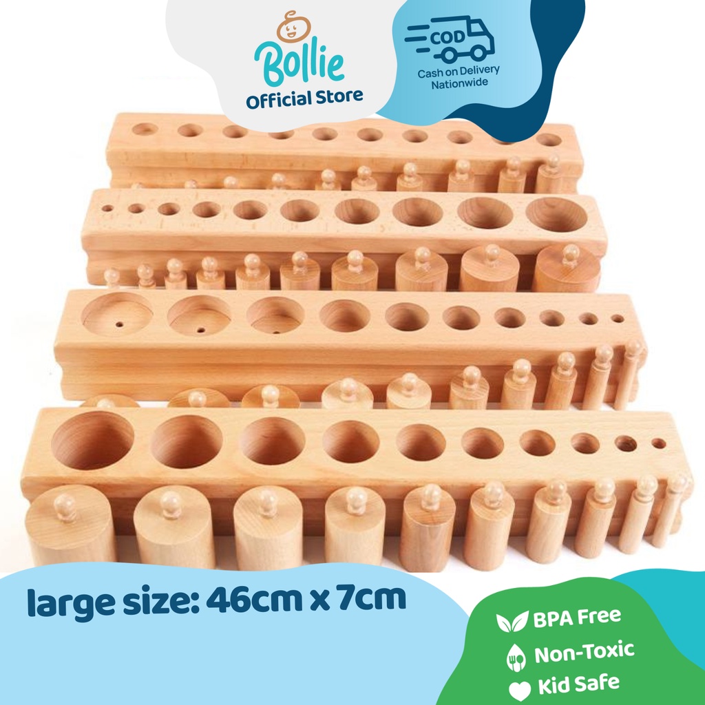 Bollie Baby 4 Sets Large Knobbed Cylinders (Montessori Material ...