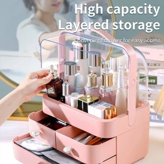 3 Layer Makeup Organizer Large Capacity Waterproof and Dustproof ...