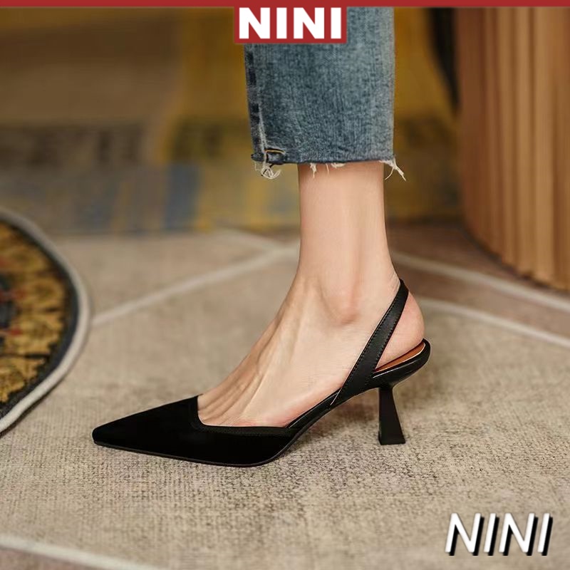 close sandals with heel korean pointed slingback shoes | Shopee Philippines