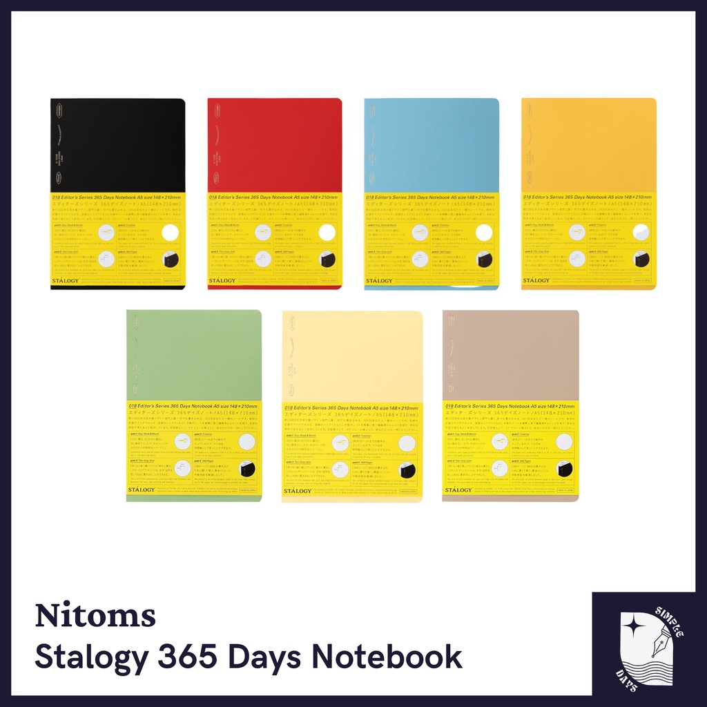 On Hand Nitoms STALOGY 365 Days Grid Dot Plain Blank Notebook A6