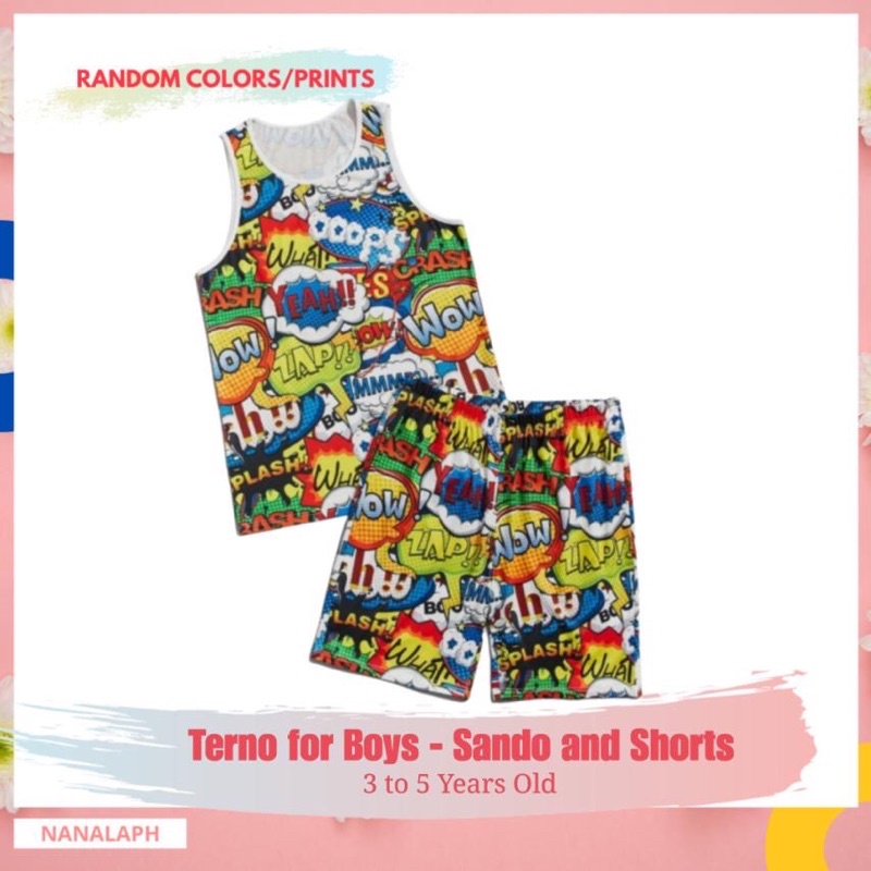 Terno for Kids - Sando and Shorts for Boys [3 to 5 Years Old] - Ariel ...