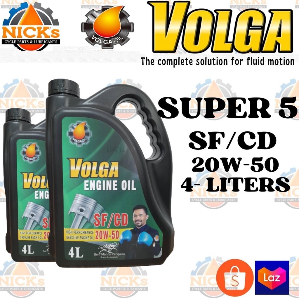 SUPER 5 SF/CD 20W50 4 Liters /VOLGA GASOLINE ENGINE OIL 4 Liters ...