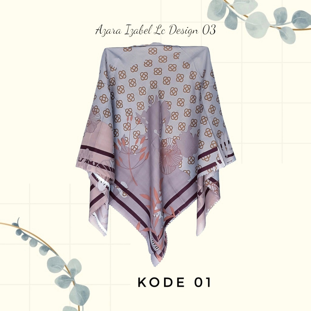 Reya 06 Hijab Voal Motif Quadrilateral Azara Lasercut Premium Hijab ...