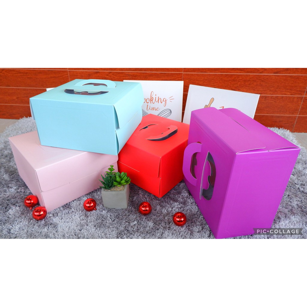 Cake Box 8 And 10 With Handle NO PRINT Shopee Philippines