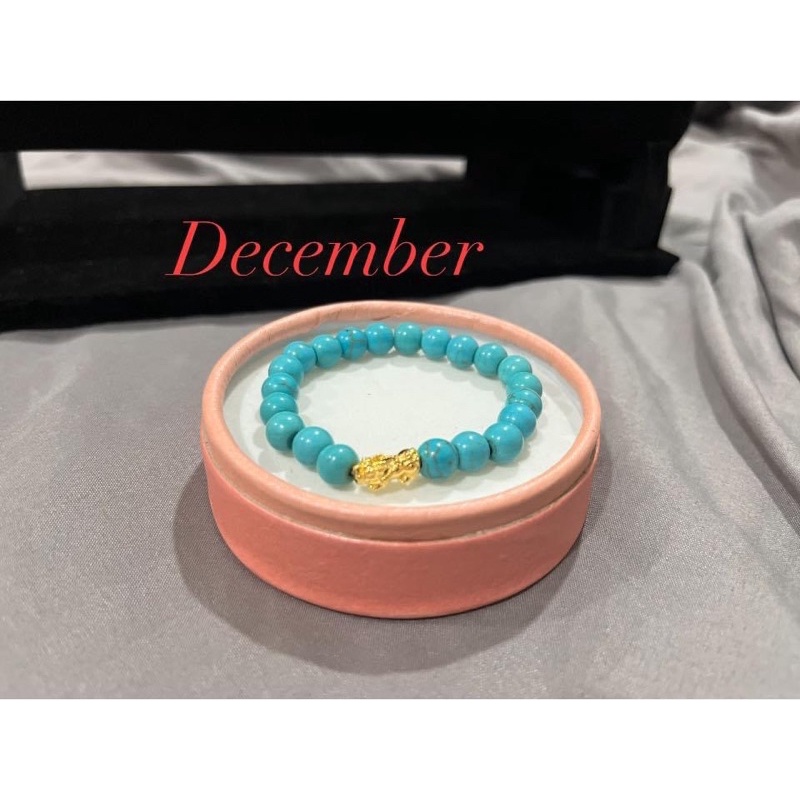 18k real gold hk piyao december birth month stone | Shopee Philippines