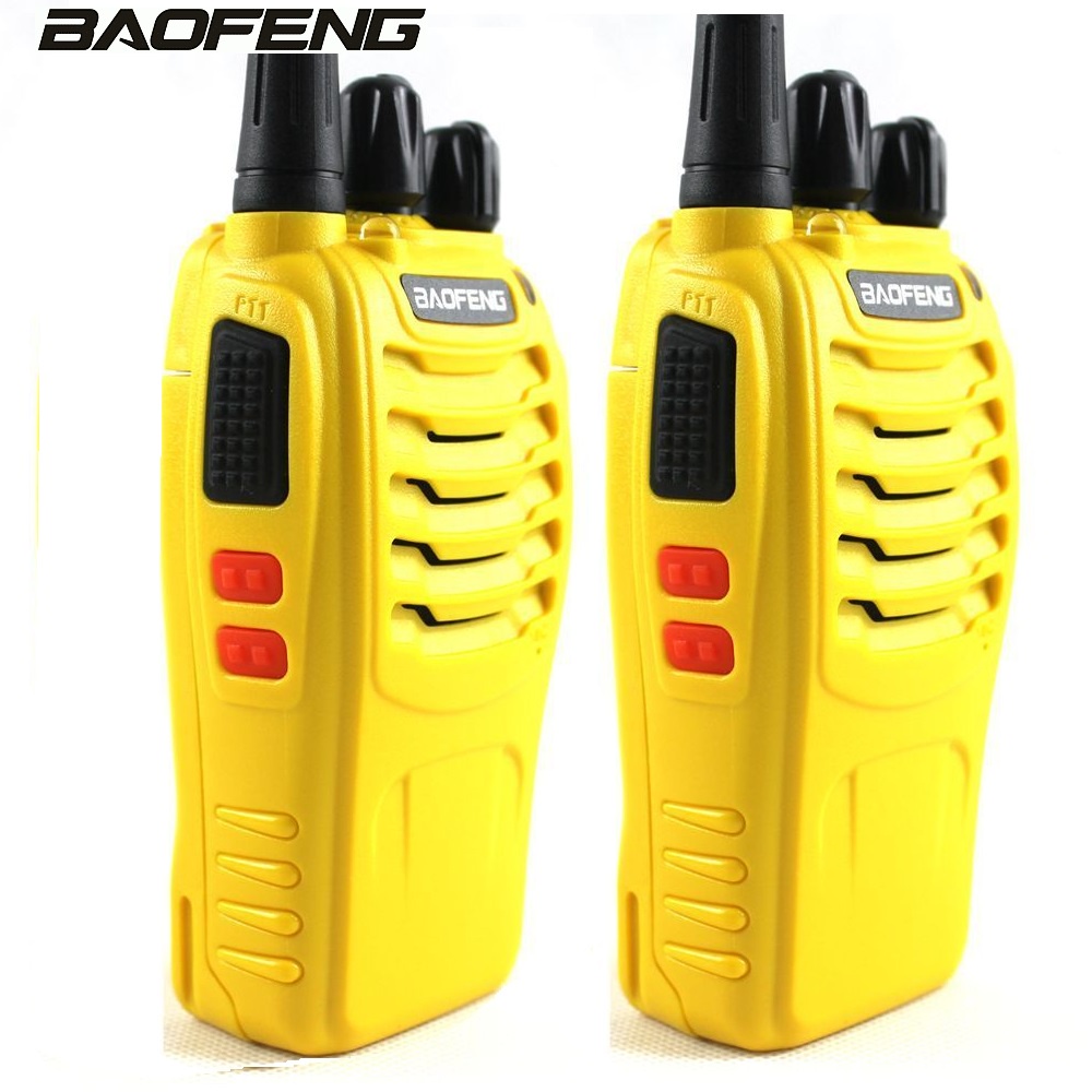 BAOFENG 888S UHF Yellow Two Way Radio & PTT Earpiece with Microphone ...