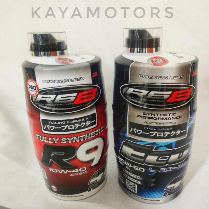 RS8 MOTOR OIL RS8 R9 FULLY SYNTHETIC/ECO SYNTHETIC (800ML) | Shopee ...