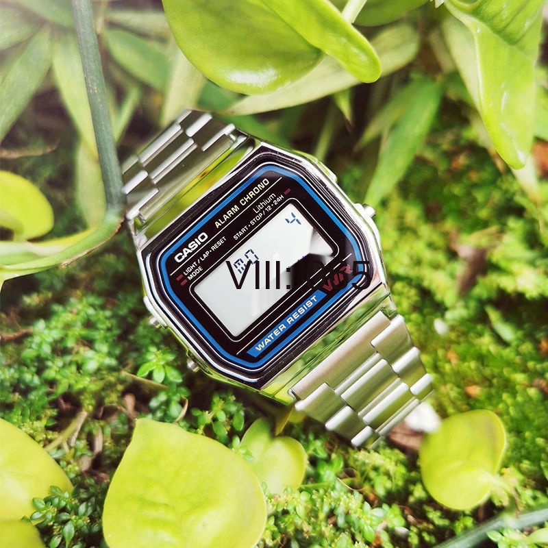 Casio Casio Digital Square Watch Small Square Retro Electronic Watch A158wa Watch Men's And ...