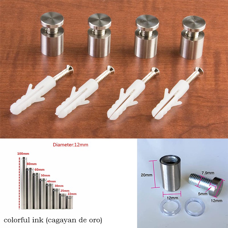 (2pcs/set)Stainless Stand off bolt mount stand off signage ...