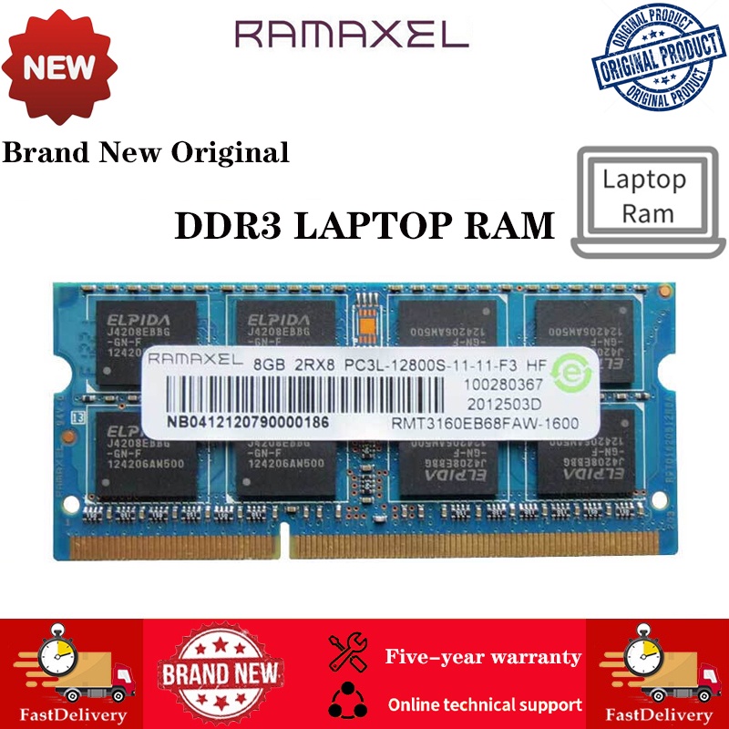 Ramaxel DDR3 RAM Laptop 2GB 4GB 8GB 1066/1333/1600MHz SODIMM Memory DDR3L PC3L-12800S | Shopee ...