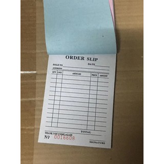 ORDER SLIP (Small size) List 9x13cm duplicate and triplicate carbon ...