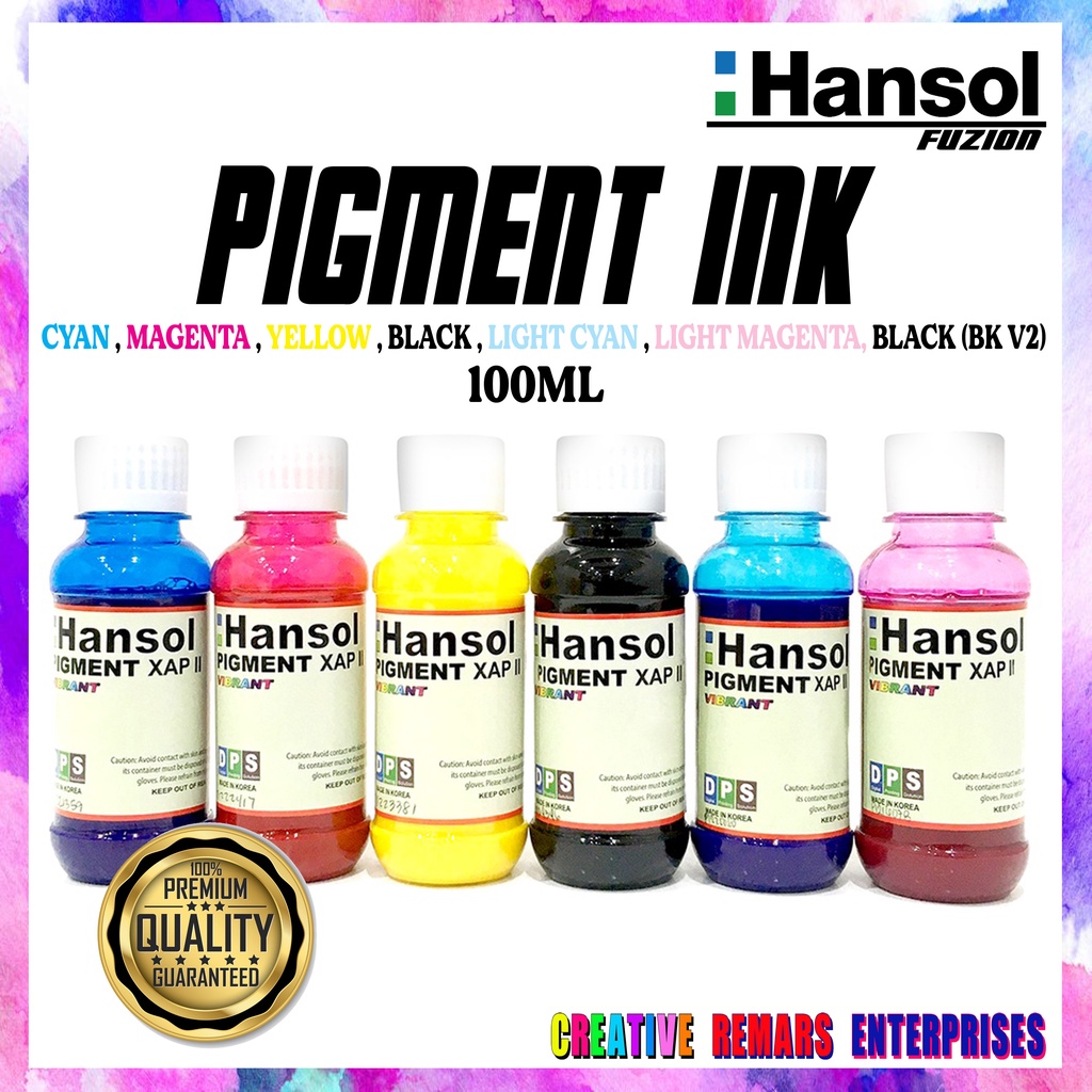 HANSOL FUZION PIGMENT INK 100ml - VIBRANT | Shopee Philippines