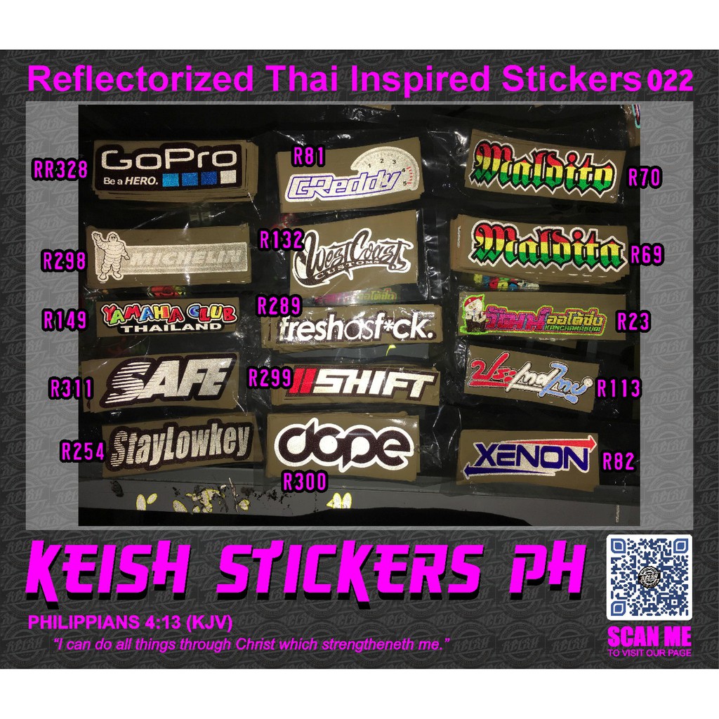 Thai Inspired Reflectorized Stickers 022 | Shopee Philippines