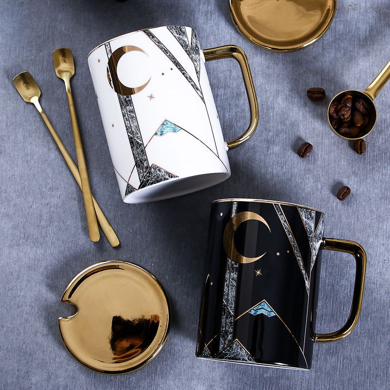 Ceramic MOON Cup (white/black) | Shopee Philippines