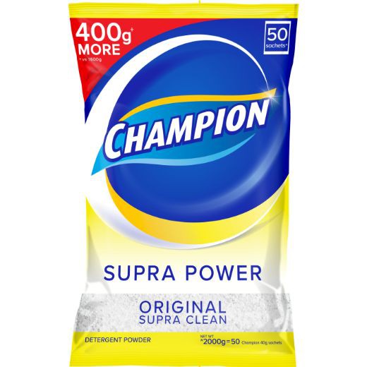 Champion Powder Laundry Detergent Original Supra Clean 2kg | Shopee ...