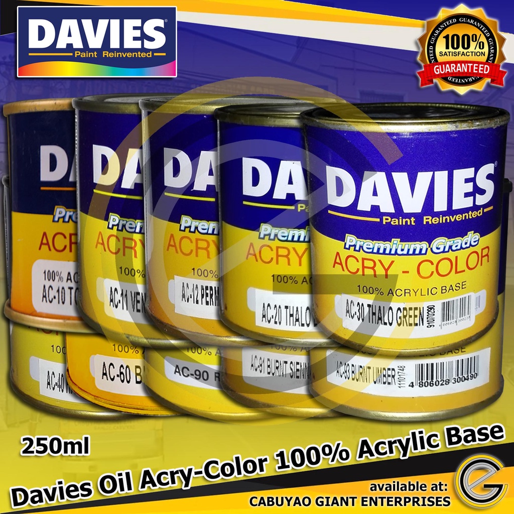 Davies Premium Grade Acry-Color 100% Acrylic Base 250ml (1/4 liter ...