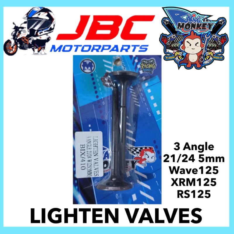Lighten Engine Valves 3 Angle 21/24 5mm Wave125 XRM125 | Shopee Philippines