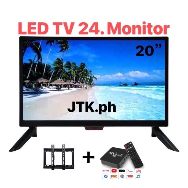 COBY Slim LED TV Monitor (Screen 20 inches) With bracket and Smart TV ...