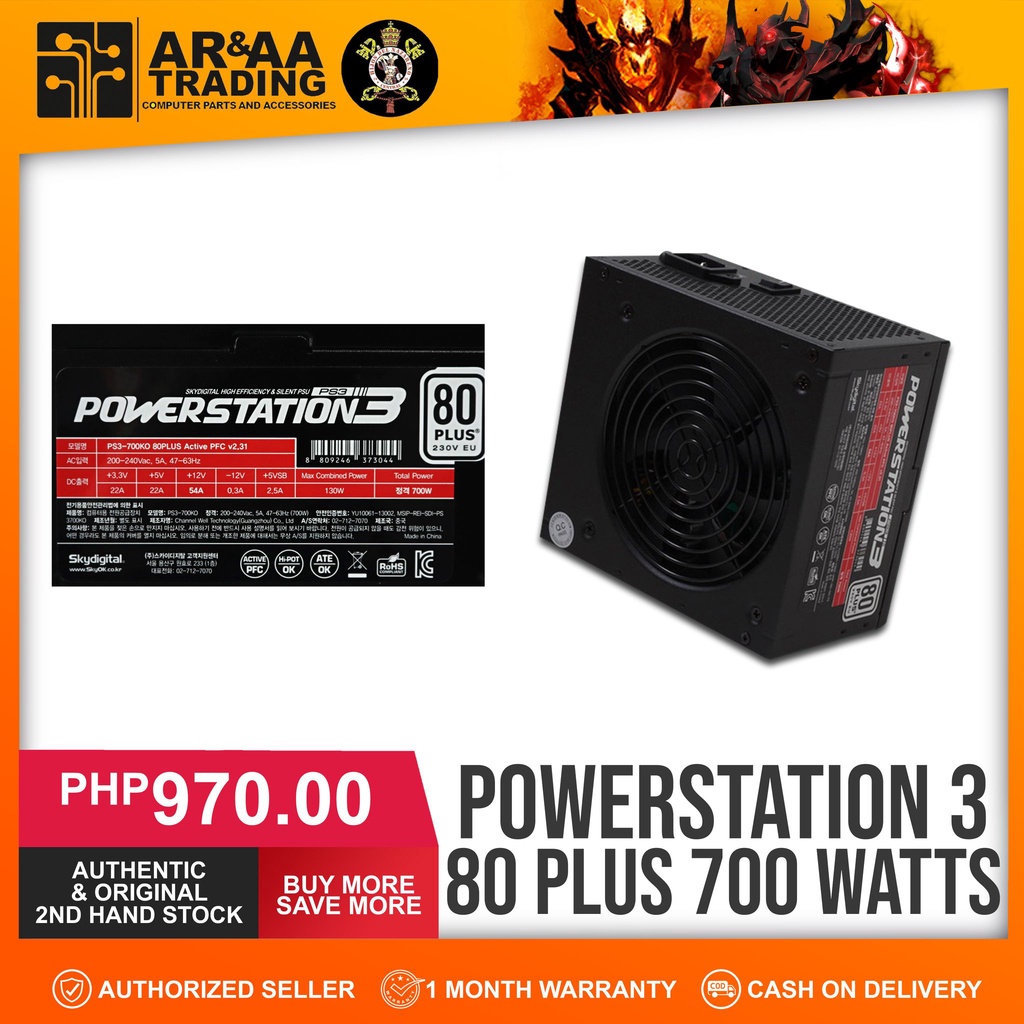 True Rated Power Supply 700 watts Powerstation 3 80 Plus | Shopee ...