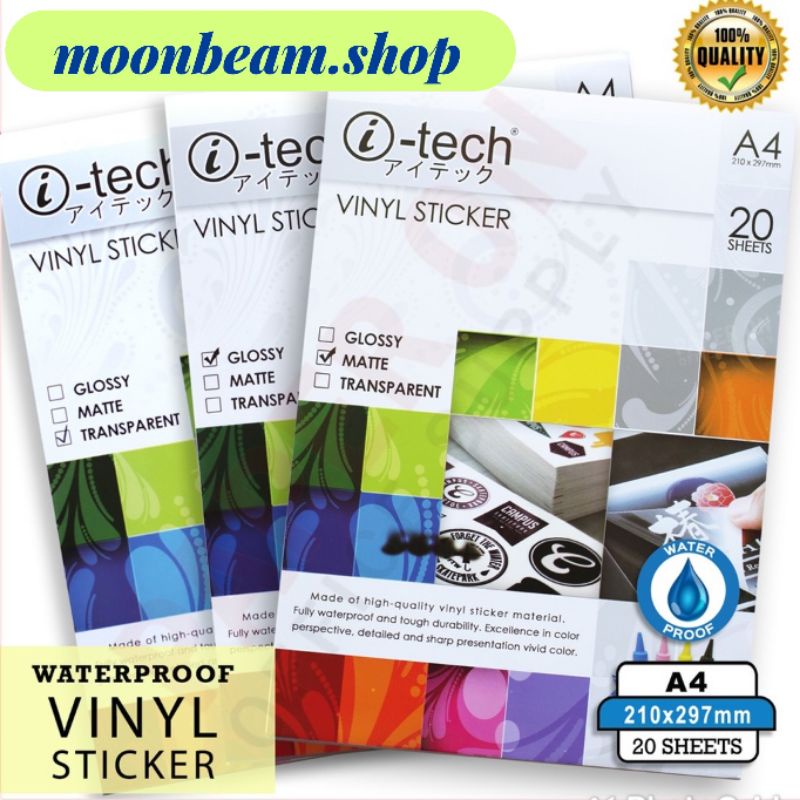 ITECH VINYL STICKER A4 SIZE 20SHEETS PER PACK | Shopee Philippines